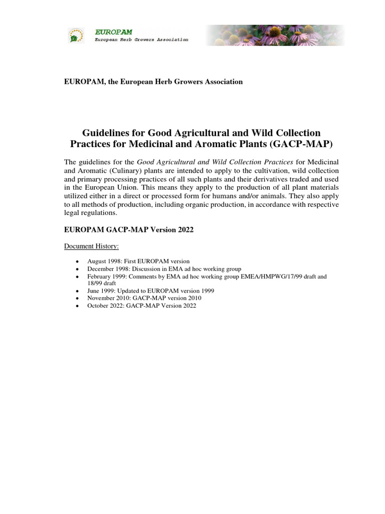 GACP Guidelines for Medicinal Plants | PDF | Pest Control | Pesticide