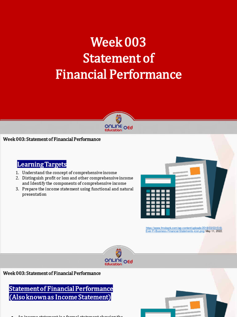Module 003 - The Statement of Financial Performance - PPT | PDF ...