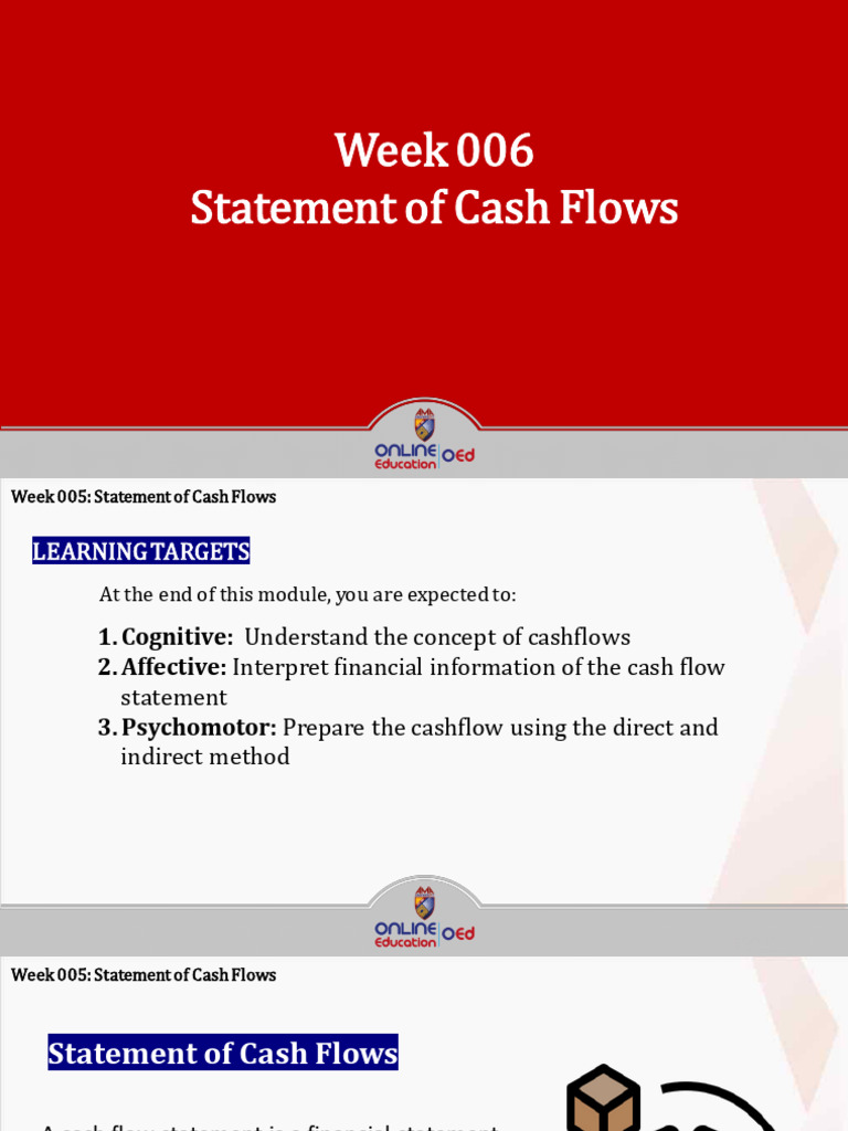 Module 005 - The Statement of Cash Flows - PPT | PDF | Cash Flow Statement | Debt