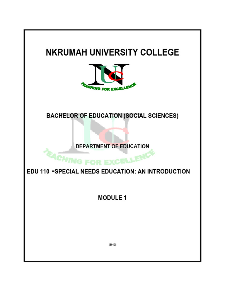 Edu 110 Module 1 | PDF | Special Education | Educational Assessment