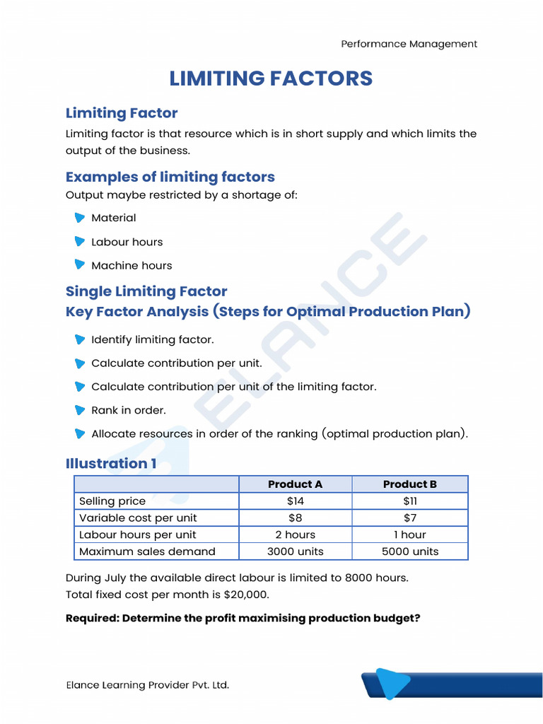 Limiting Factors Material New | PDF | Mathematical Optimization ...