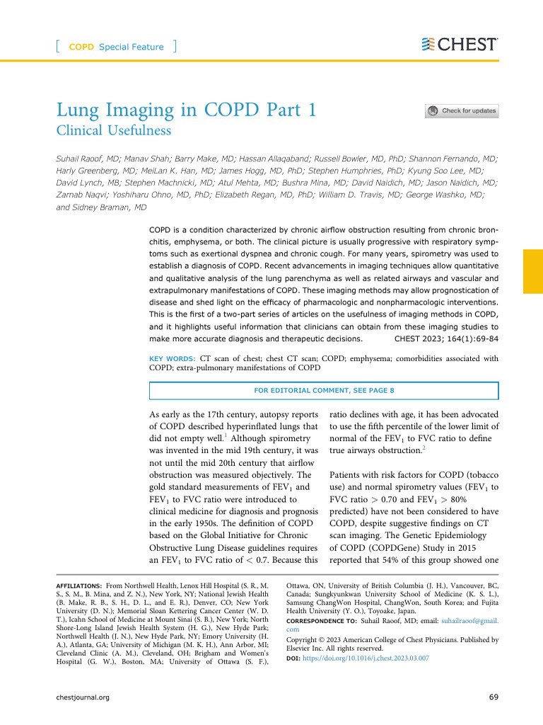 Lung Imaging in COPD Part 1 Clinical Usefulness | PDF | Chronic ...