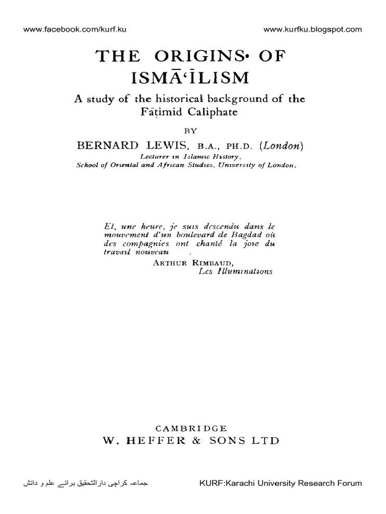 (Lewis, Bernard.) Origins of Isma'Ilism A Study o (BookZZ - Org) 0000 | PDF