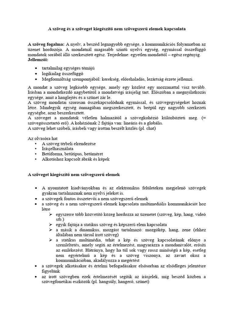 11A Szöveget Kiegészítő Nem Szövegszerű Elemek | PDF