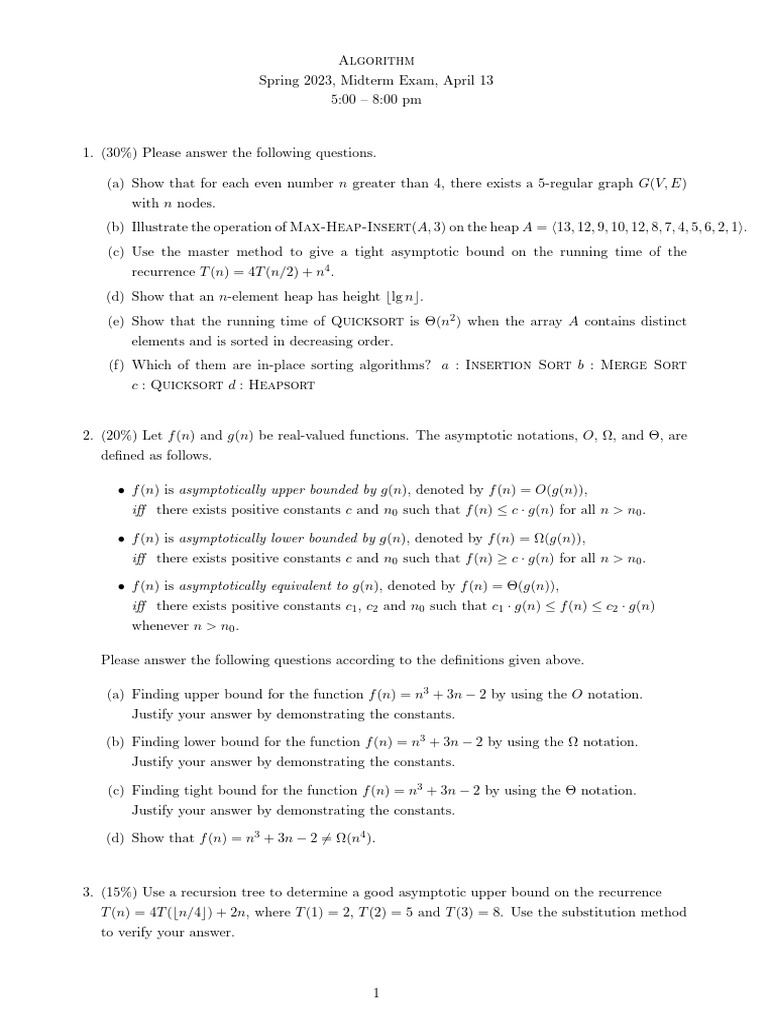 2023_algorithm_midterm | Download Free PDF | Mathematics | Computer Programming