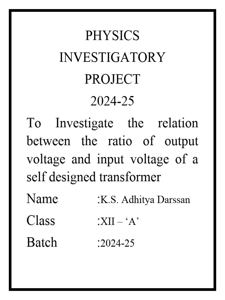 12 Physics Ip 2024 - 25 | PDF | Transformer | Inductor