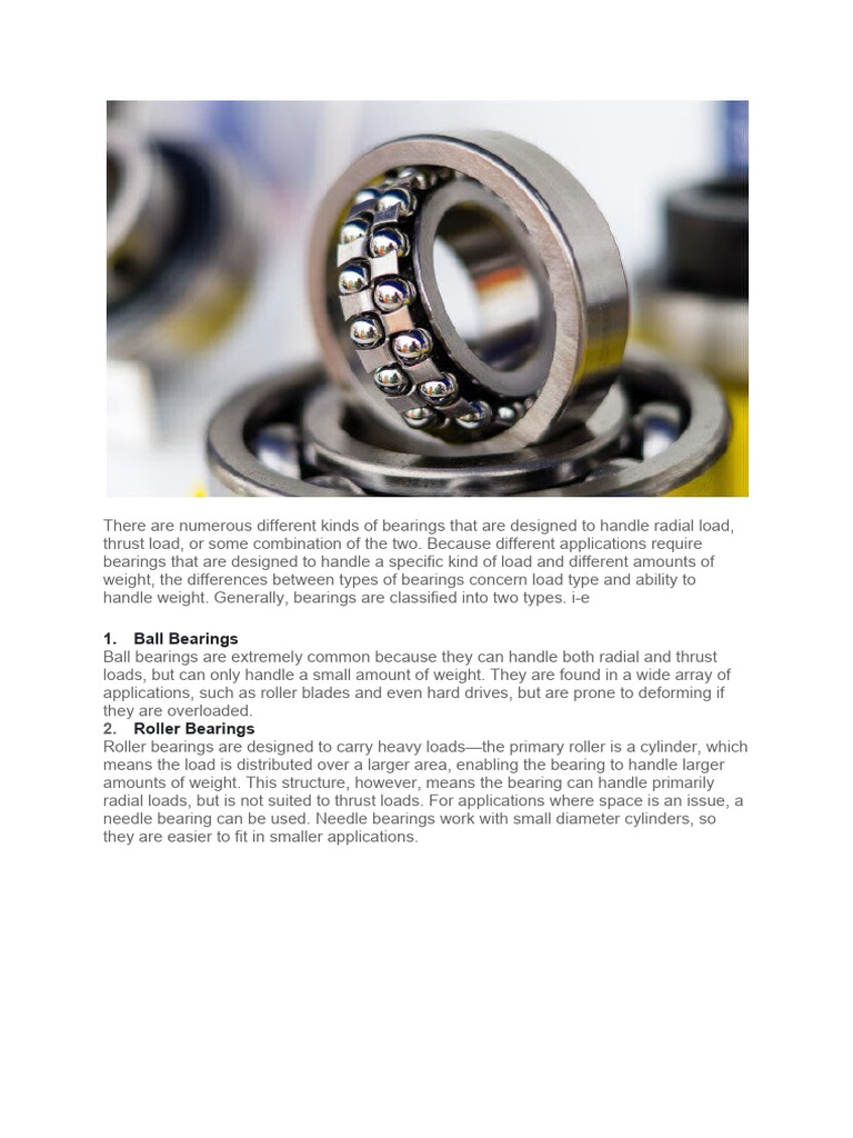 Bearing Types and Lifespan Guide | PDF | Bearing (Mechanical ...