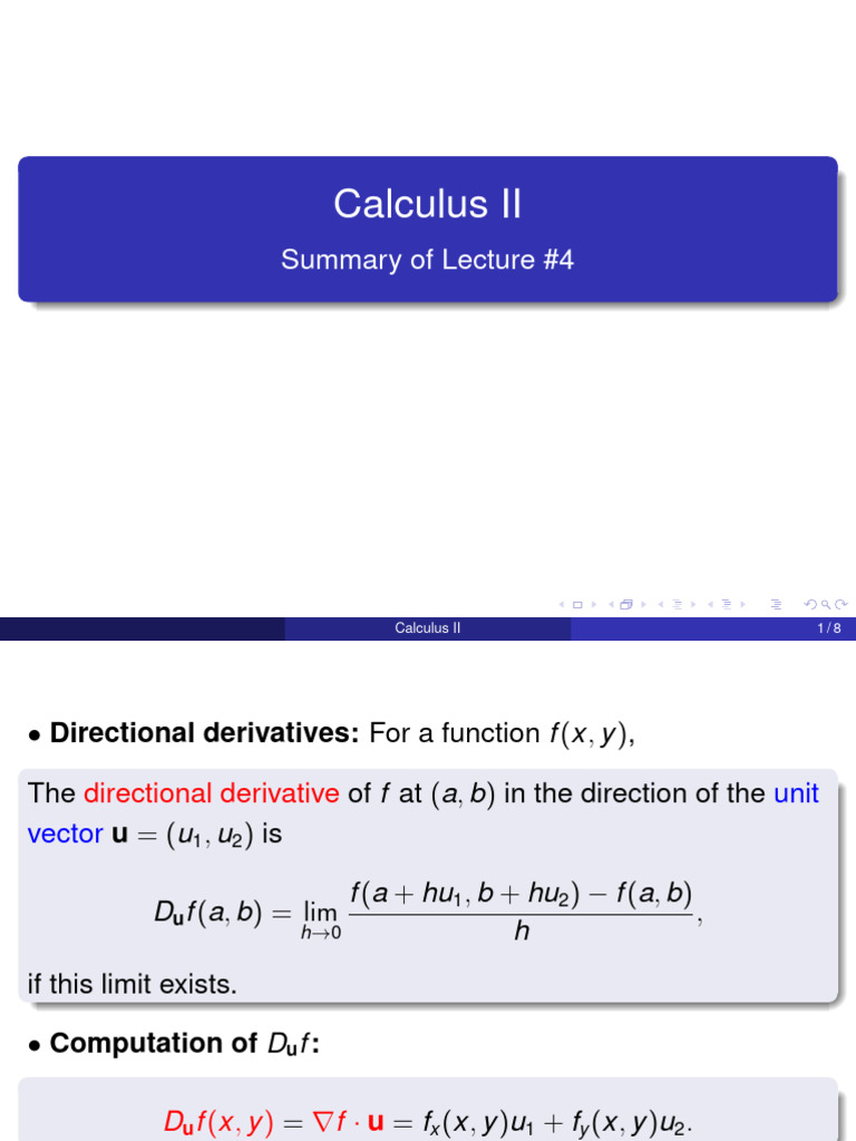 Calculus II - Summary of Lecture #4 | PDF | Derivative | Mathematical ... Calculus II - Summary of Lecture #4 | PDF | Derivative | Mathematical ...