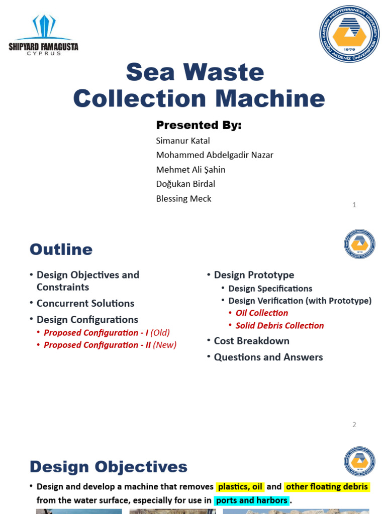 Sea Waste Collection Machine Design | PDF