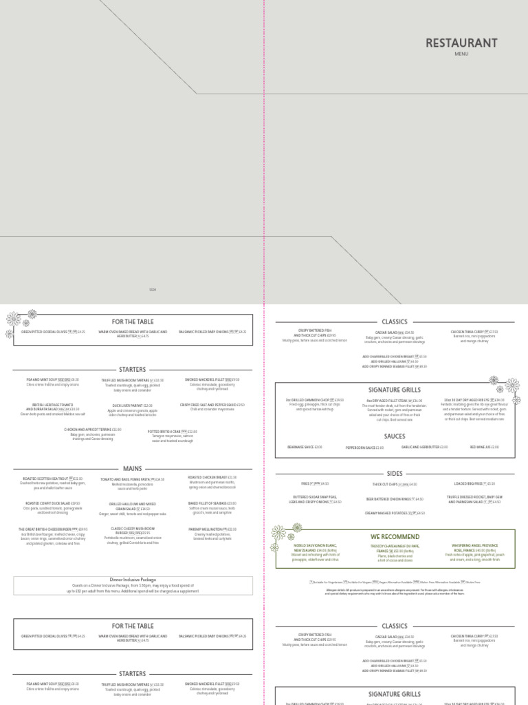 Restaurant Menu April 2024 | PDF | French Fries | Pickling