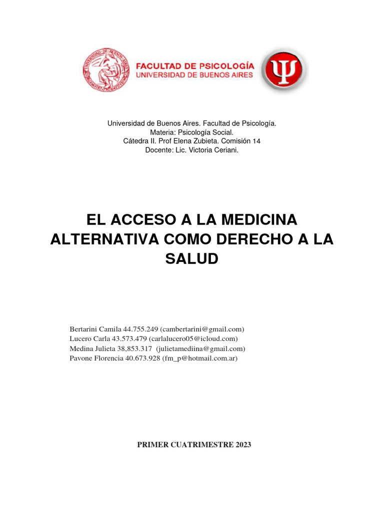 TP Psicologia Social Final | Descargar gratis PDF | Cannabis (Droga) | Cannabis medicinal