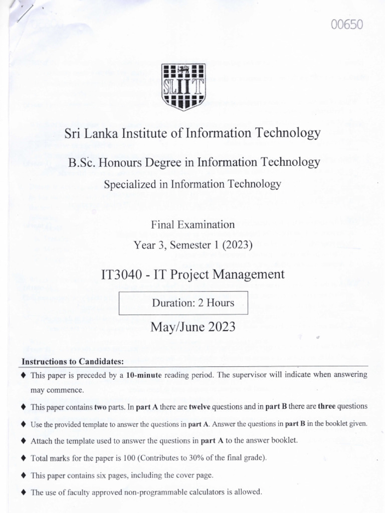 IT3040 - IT Project Management | PDF | Investing | Risk