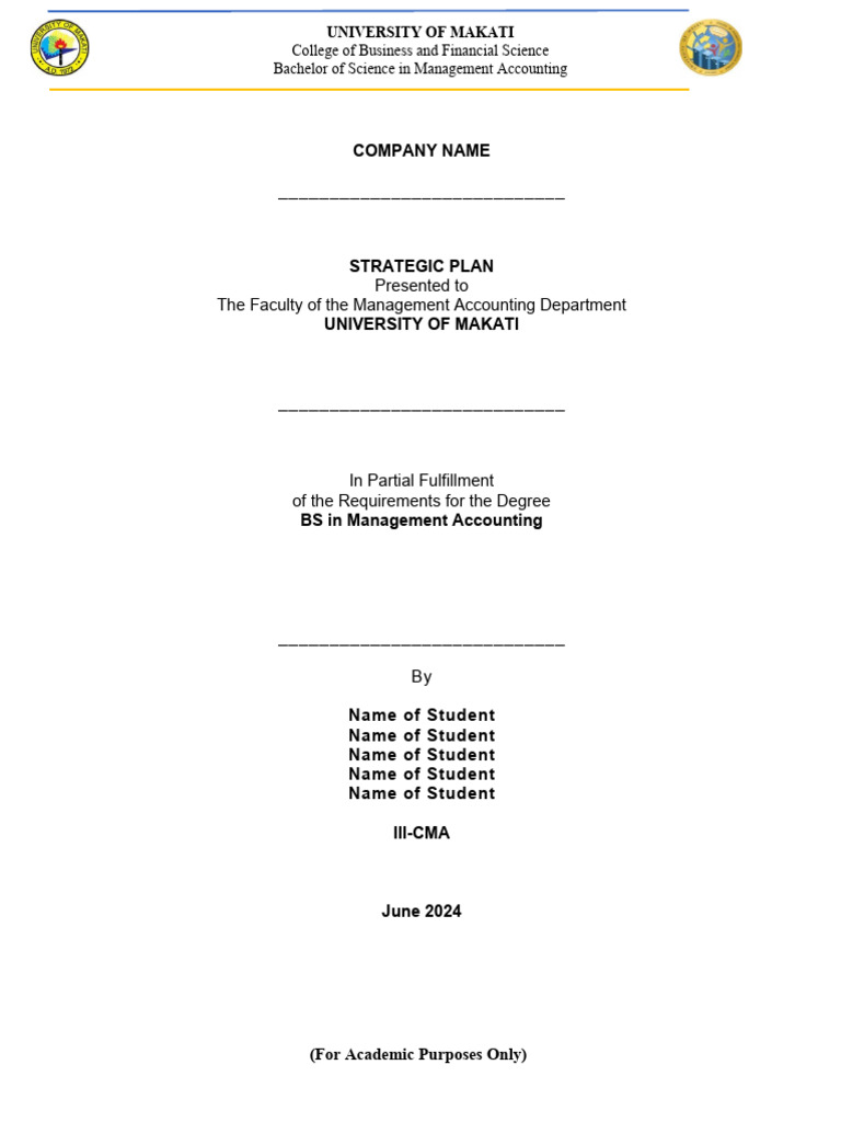 Strategic Plan (Outline Reminders) - III-CMA | PDF | Strategic Planning ...