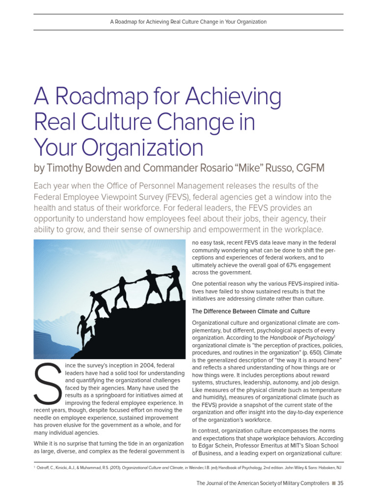 A Roadmap For Achieving Real C | PDF | Organizational Culture ...