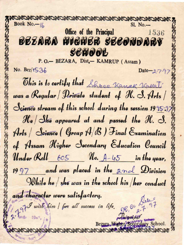 HS Certificate | PDF