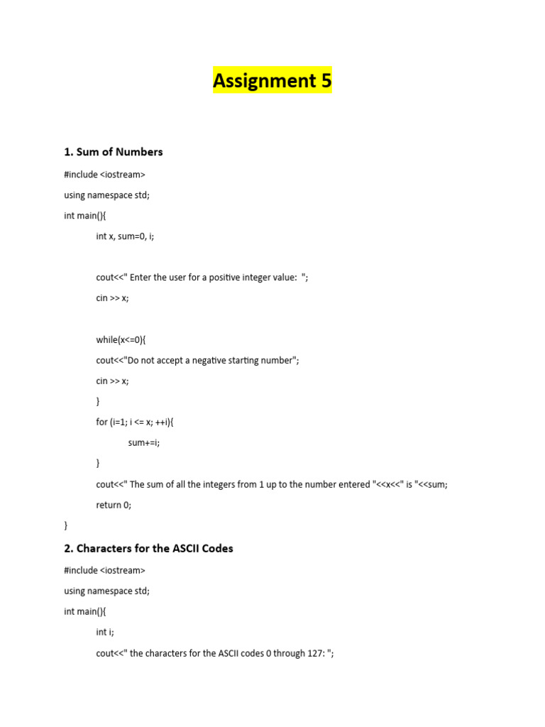 C++ Programming Assignment Solutions | PDF | Namespace | Naming Conventions