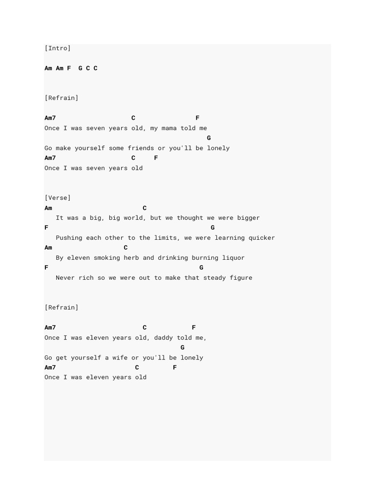 7 Years Chords | PDF