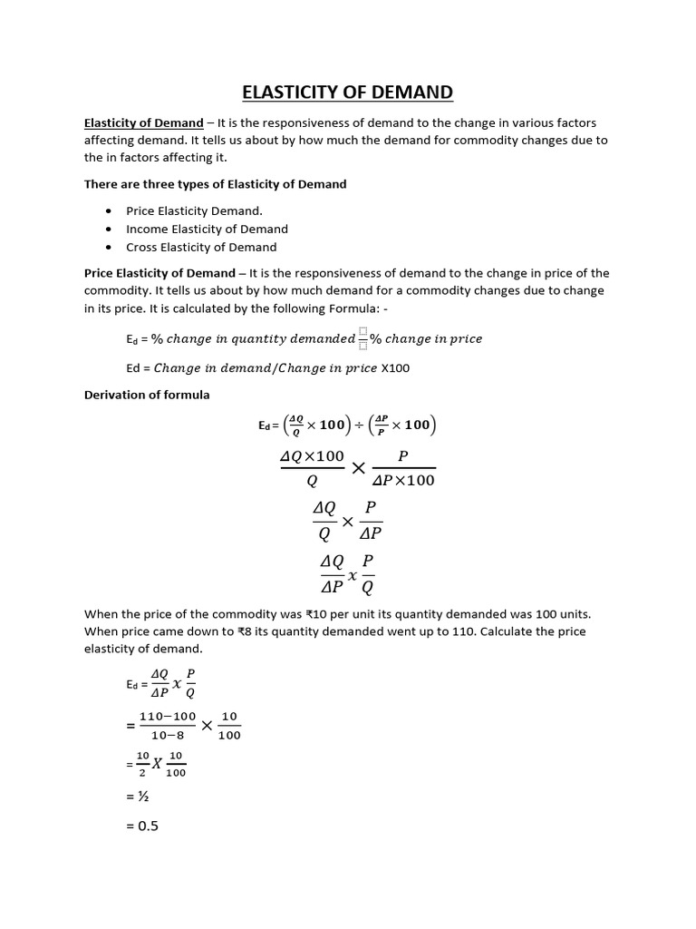 Elasticity of Demand | PDF | Demand | Elasticity (Economics)