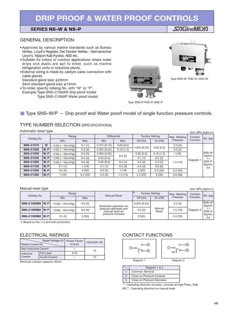 Drip Proof & Water Proof Controls: General Description | PDF | Electric ...