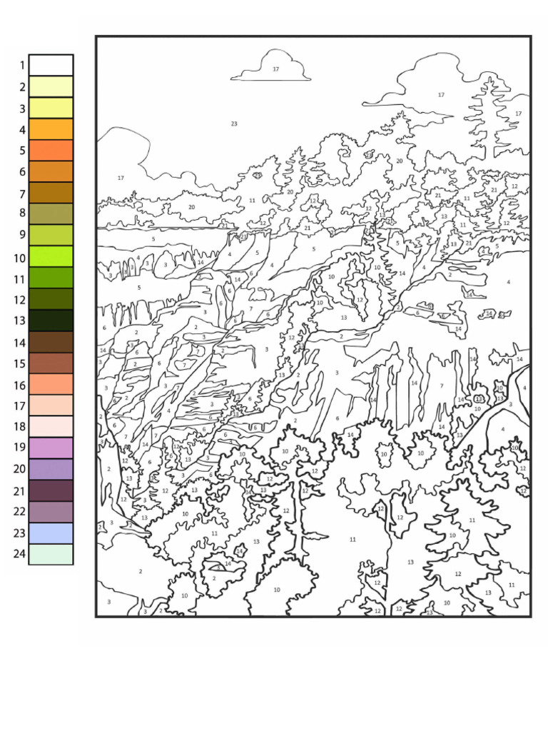 color by number landscape | PDF