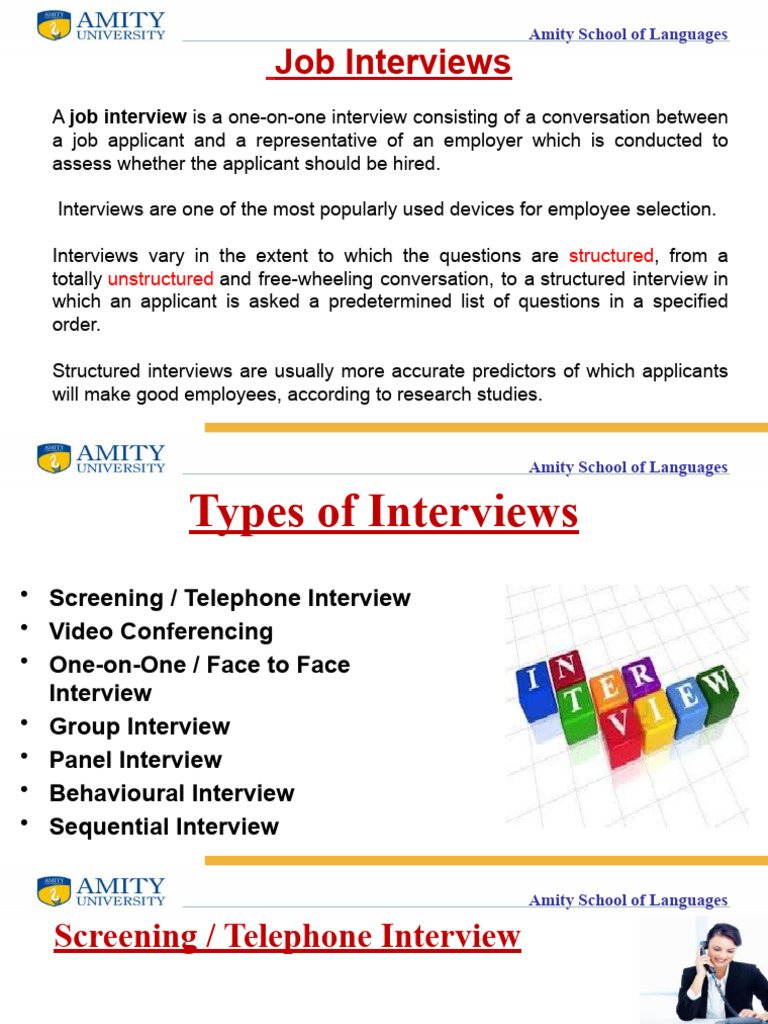 Types of Interviews - IV Sem | PDF | Job Interview | Interview