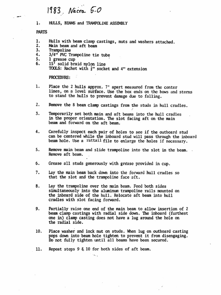 1983 Nacra 5.0 User Manual | PDF