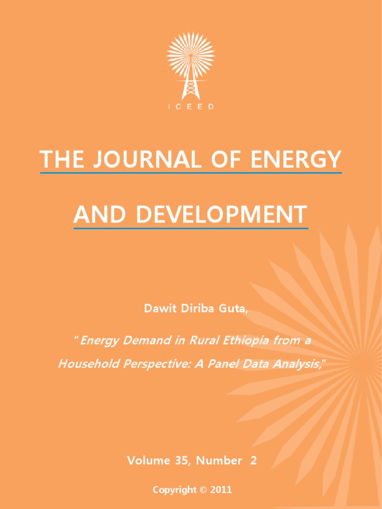 "Energy Demand in Rural Ethiopia From A Household Perspective: A Panel Data Analysis," by Dawit ...