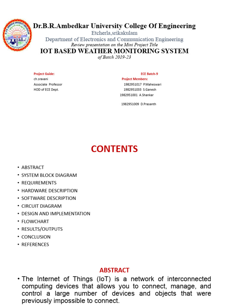 IoT-Based Weather Monitoring System Report | PDF | Microcontroller ...
