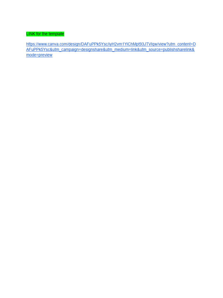 Canva Template Design Link | PDF