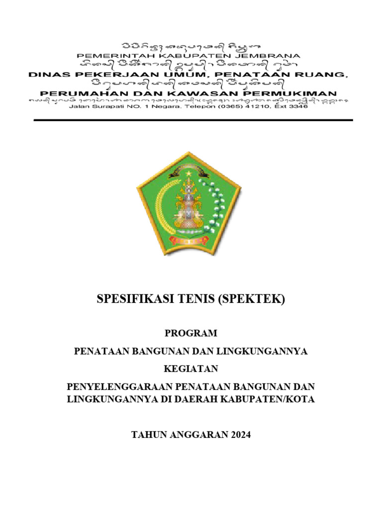 SPESIFIKASI TEKNIS - Segara Candi Kusuma | PDF