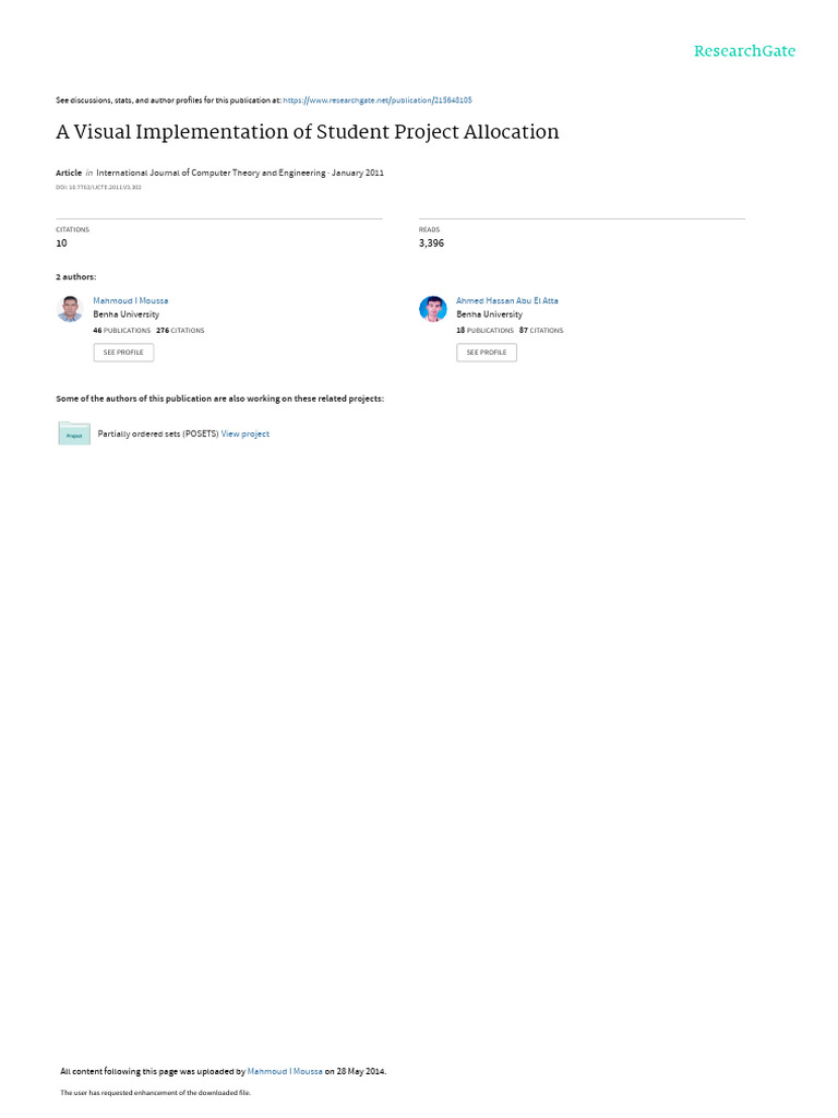A Visual Implementation of Student Project Allocation | PDF | Pointer (Computer Programming ...