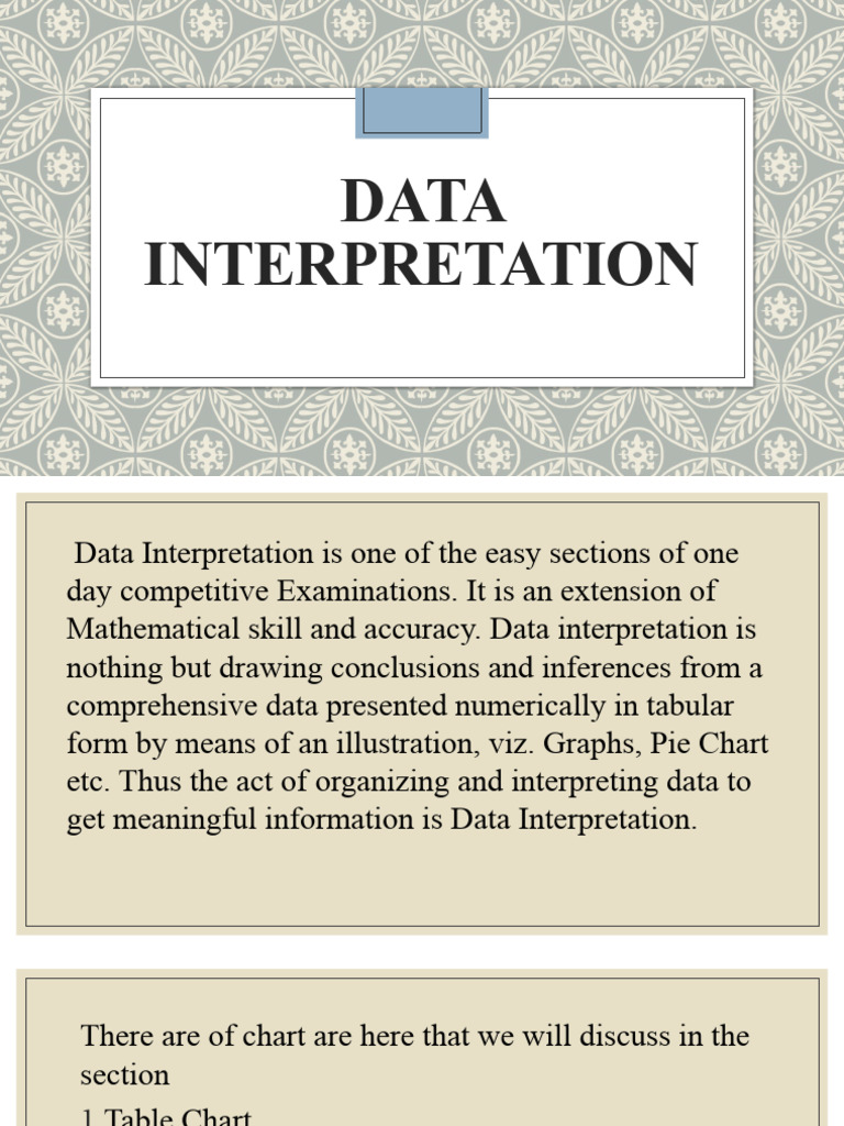 Data Interpretation | Download Free PDF | Pie Chart | Chart