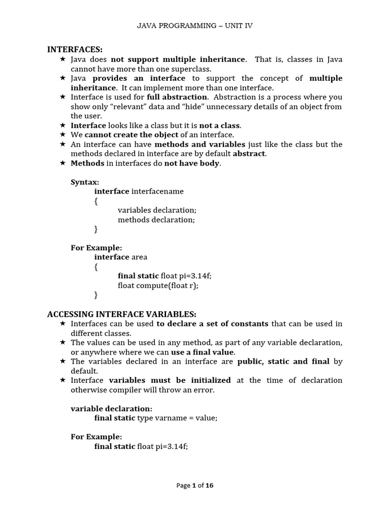 Java Unit 4 Final Download Free Pdf Class Computer Programming Method Computer Programming 