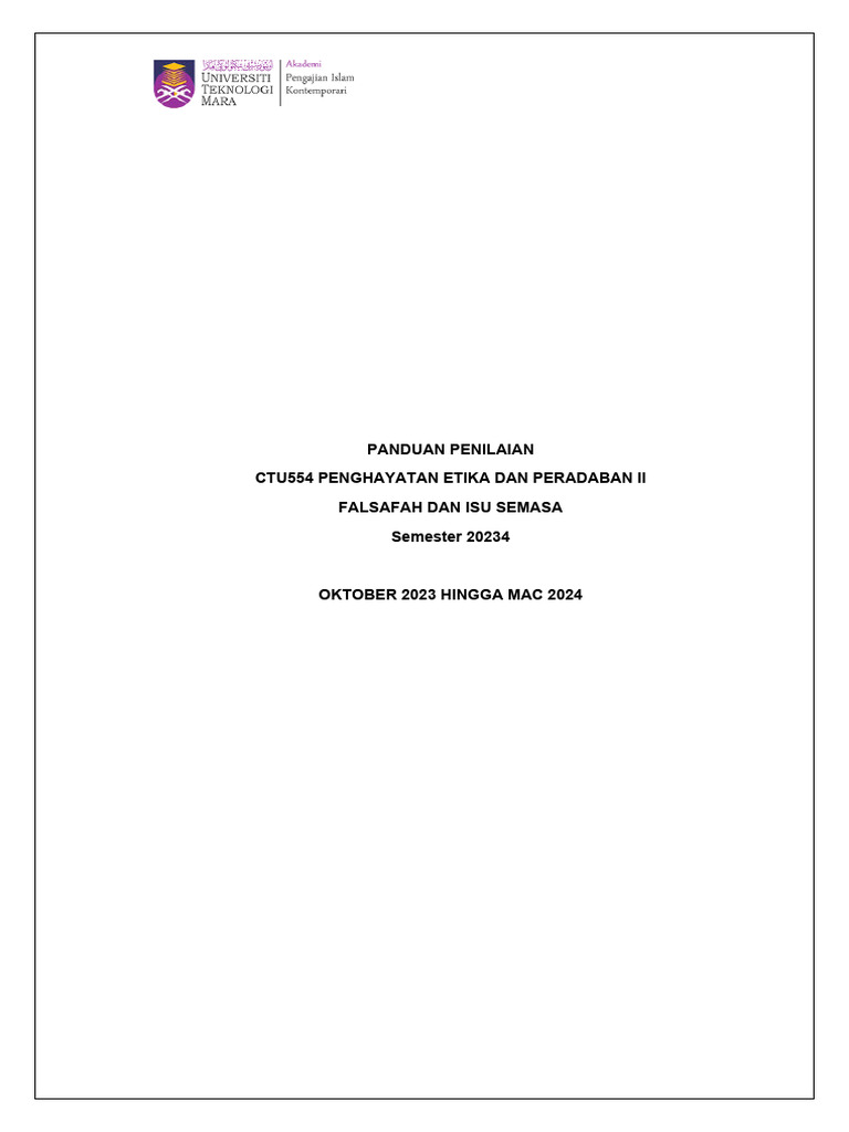 Ctu554 Panduan Penilaian 20234 | PDF