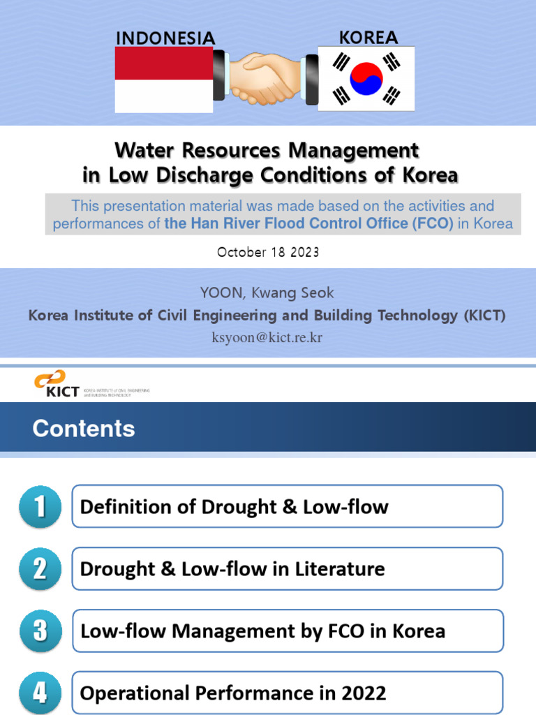 Kwang Seok Yoon-Water Resources Management in Low Discharge Condition | Download Free PDF ...