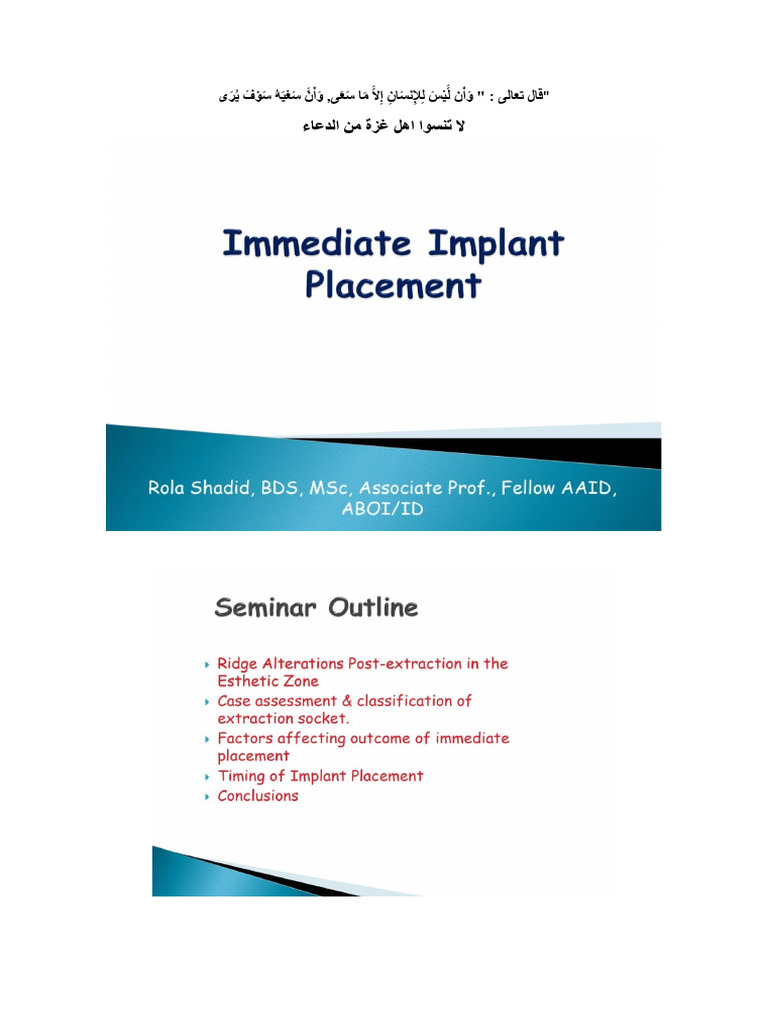 Immediate Implant | PDF | Dental Implant | Implant (Medicine)