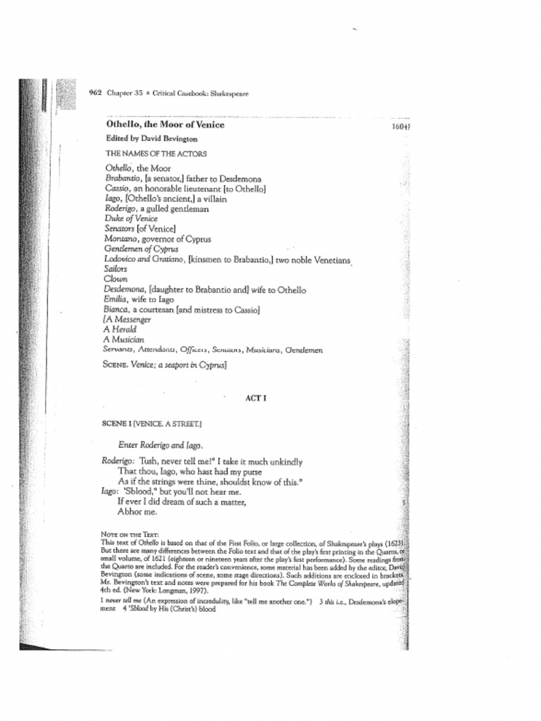 Othello Act 1 | PDF