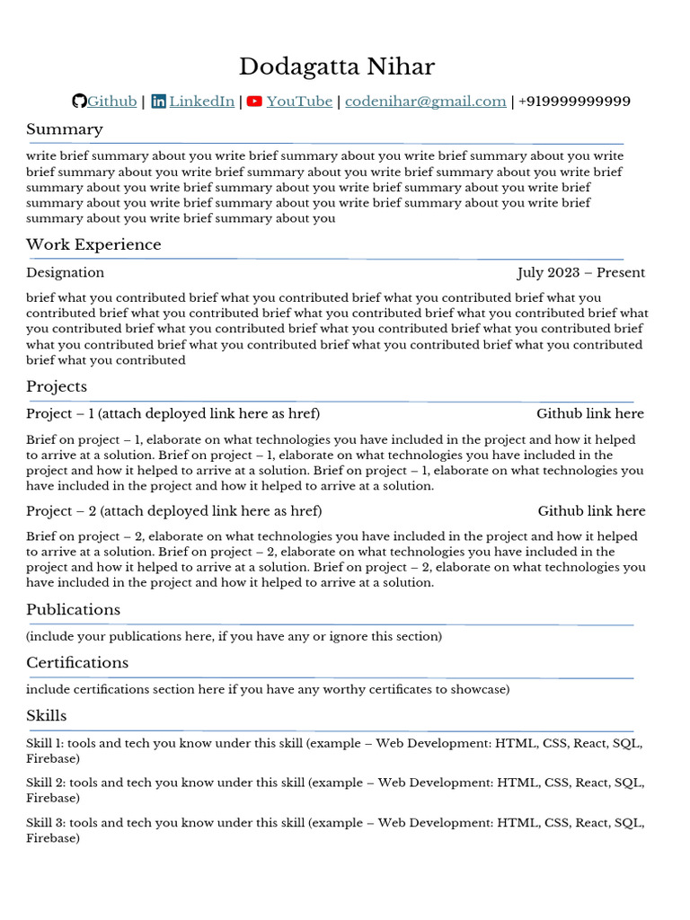 Resume Template - MassCoders | Download Free PDF | Web Development | World Wide Web