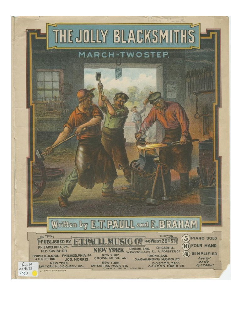 The Jolly Blacksmiths by Edmund Braham E.T. Paull 1905 | PDF