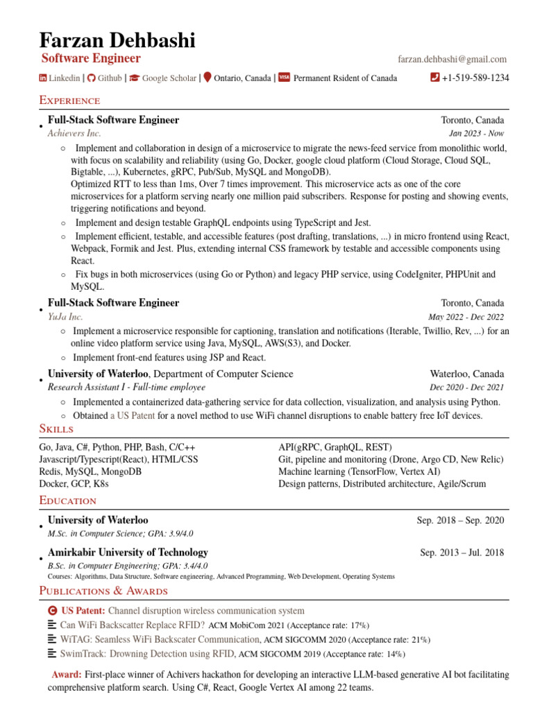 Full-Stack Software Engineer Resume | PDF | Cloud Computing | My Sql