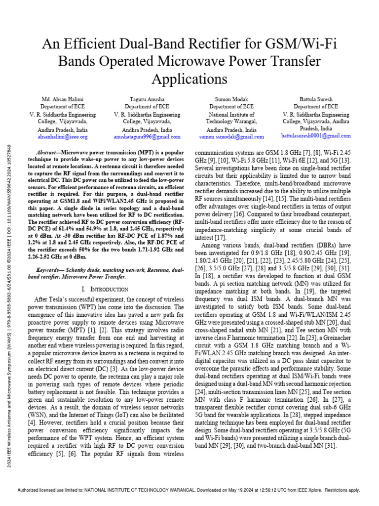 An Efficient Dual-Band Rectifier For GSM Wi-Fi Bands Operated Microwave ...