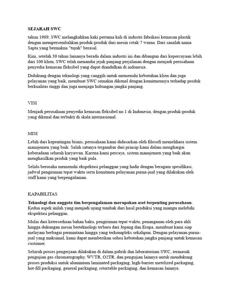 SEJARAH SWC | PDF