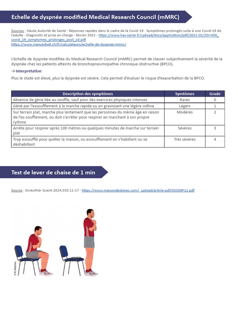 Échelle mMRC de dyspnée BPCO | PDF