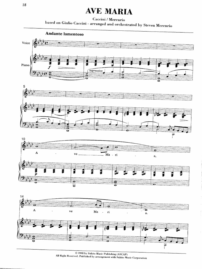 316697774 Ave Maria Caccini | PDF