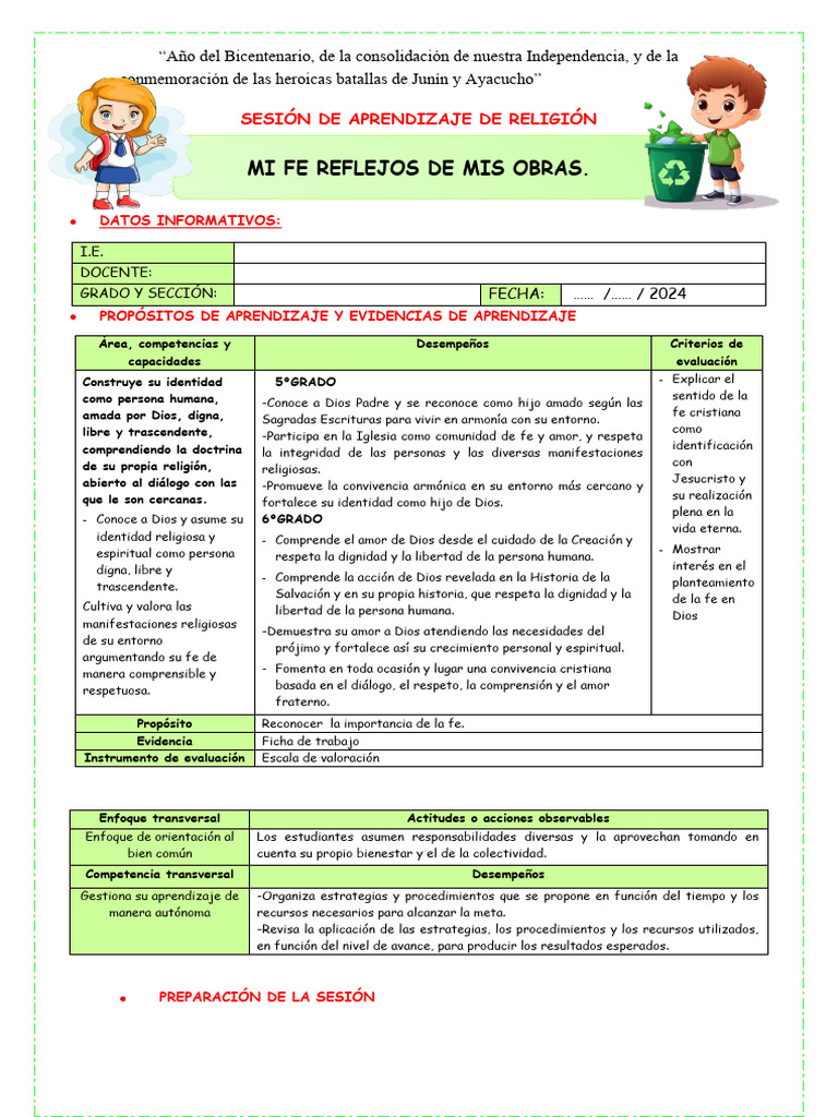 Ses-Juev-Rel-Mi Fe Reflejos de Mis Obras. | PDF | Fe | Amor