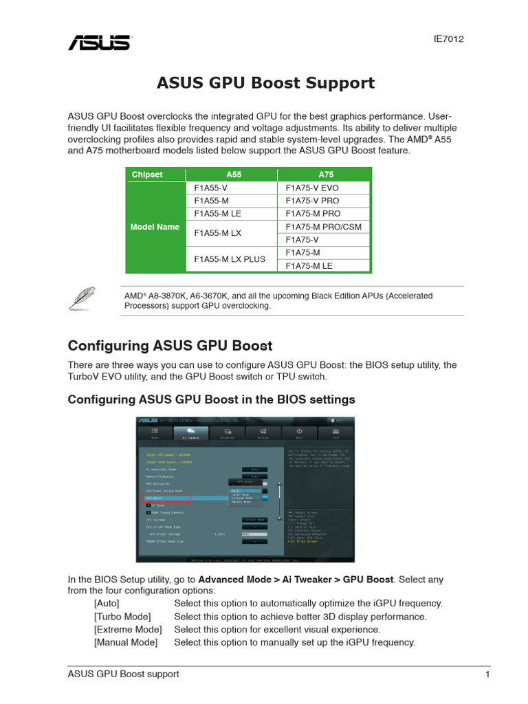 IE7012 F1 Series GPU Boost | PDF | Graphics Processing Unit | Bios