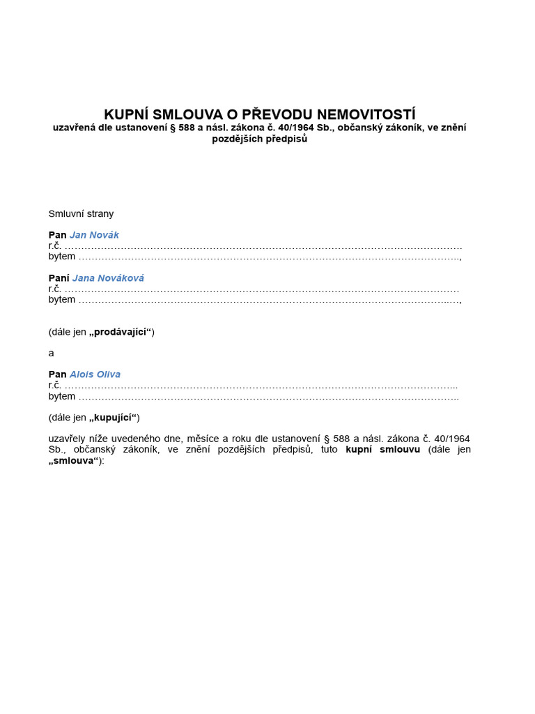 Kupni Smlouva | PDF