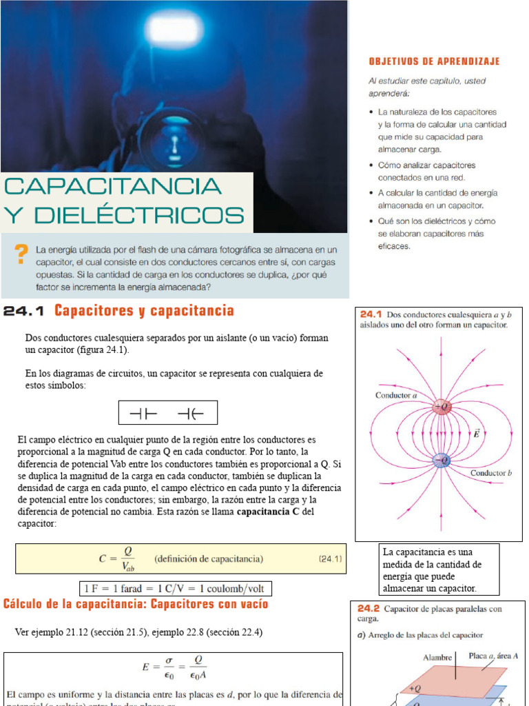 Capacitancia y Dielectricos | PDF | Capacidad | Condensador