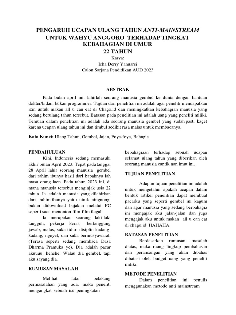 Jurnal Wahyu Anggoro - 20316001 | PDF