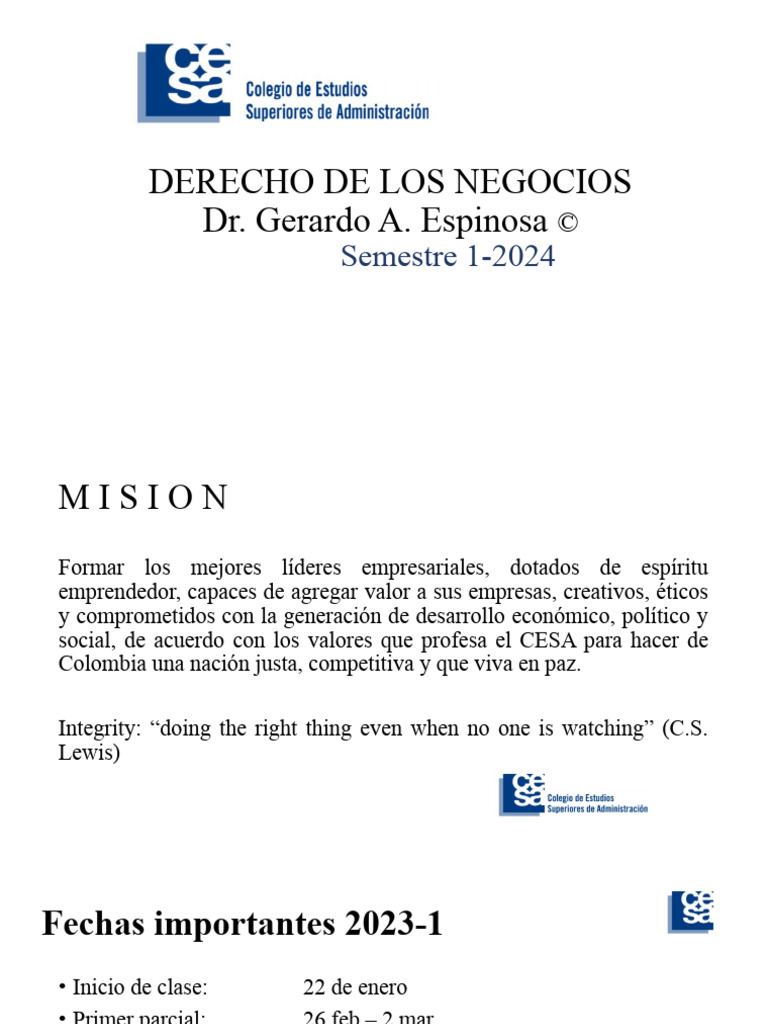 CESA DNegocios 1 2 | PDF | Derecho privado | Justicia